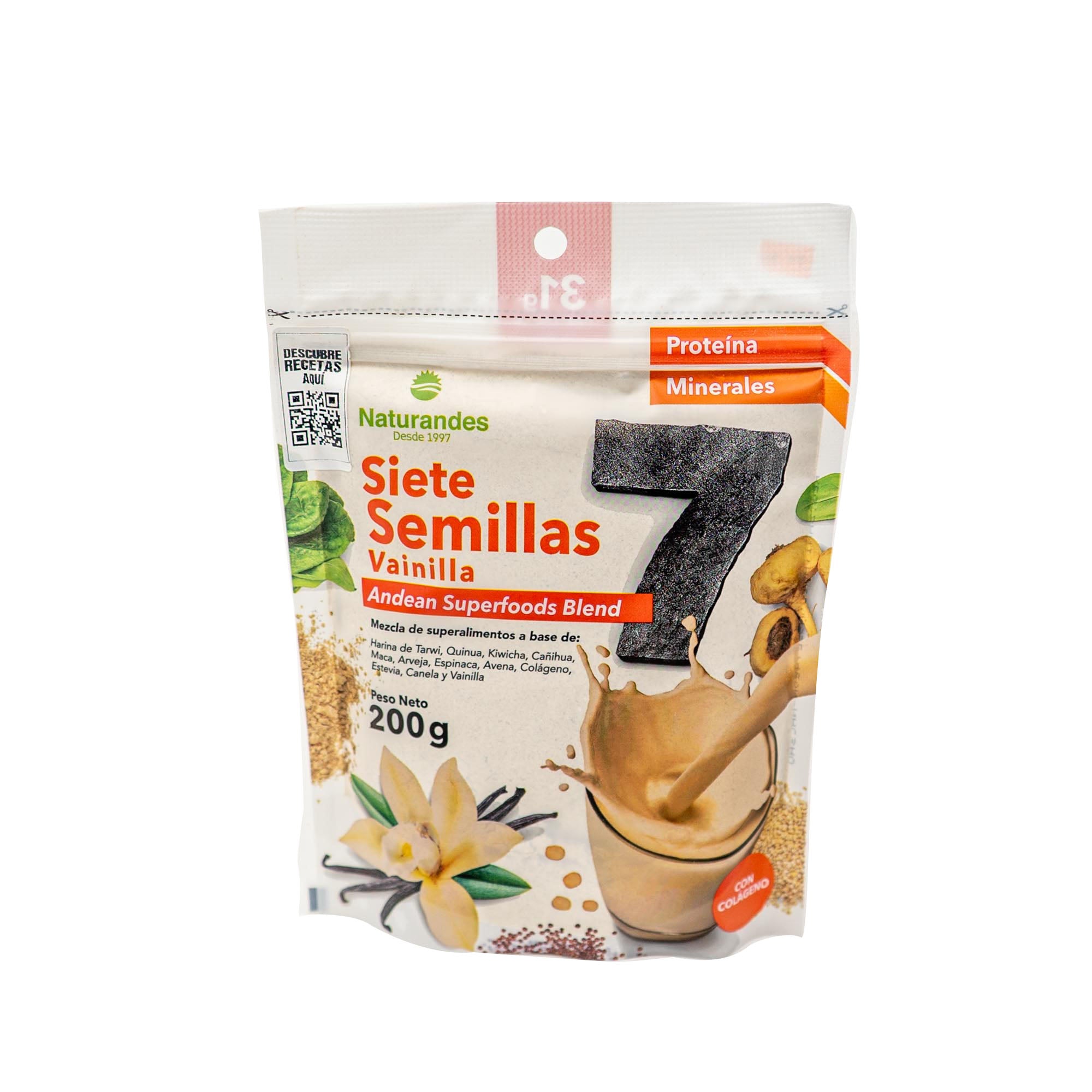 HARINA DE SIETE SEMILLAS SABOR A VAINILLA - NATURANDES